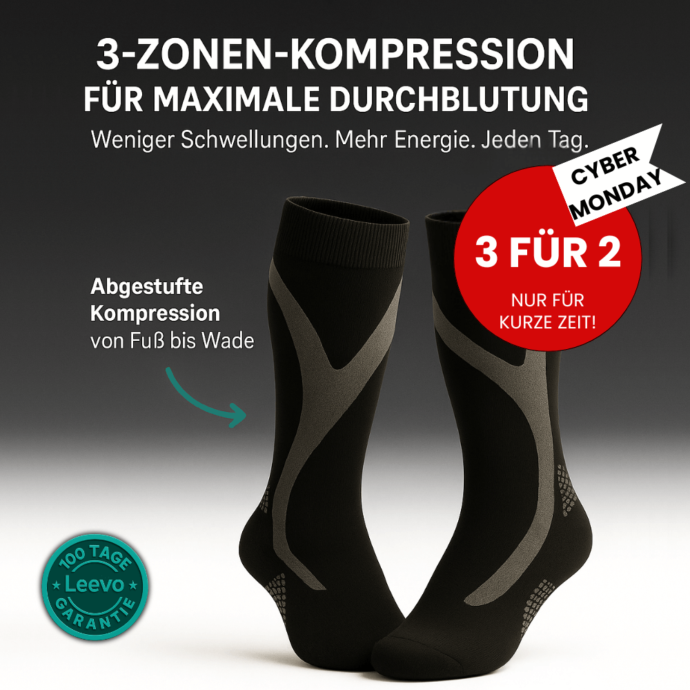 Leevo VitalFlow - angenehme Kompressionssocken zur Entlastung für Beine ...